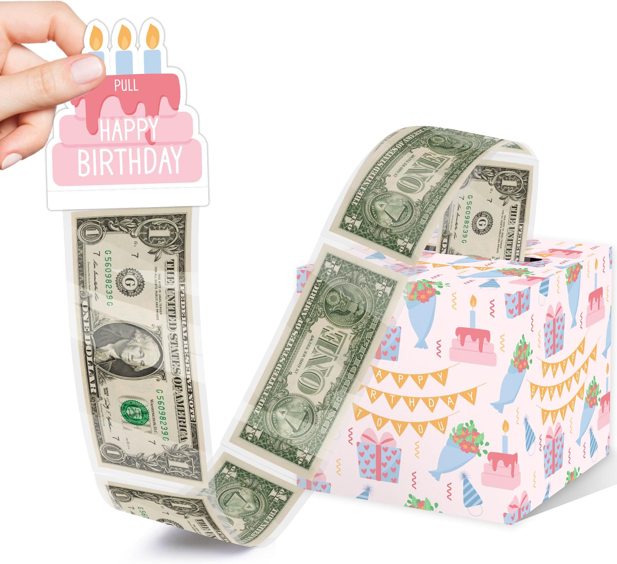 Amazon.com: Birthday Money Box for Cash, White Surprise Box Explosion ...