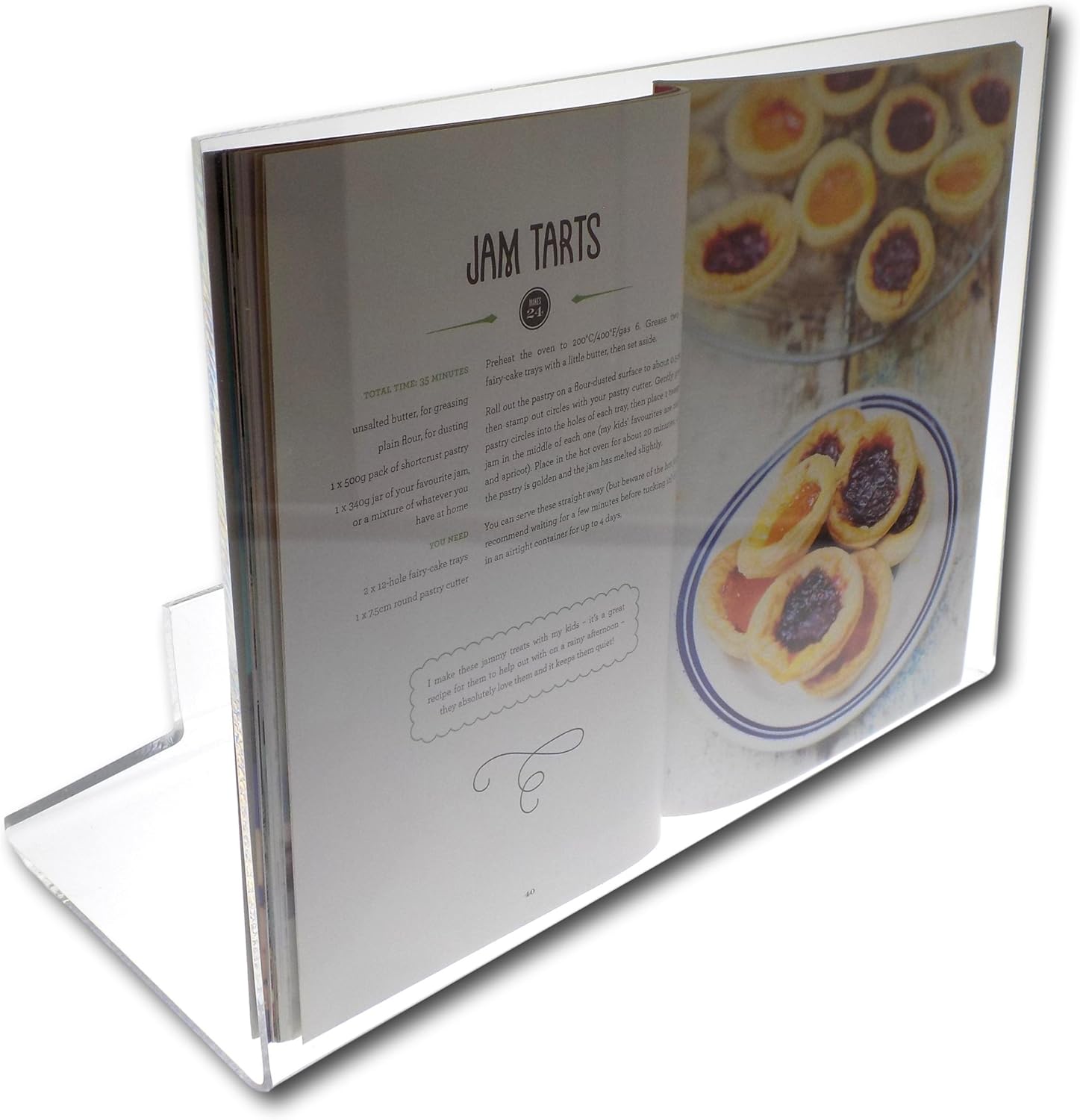Clear Perspex Acrylic Plastic Cook Book Holder Stand - Splatter and ...