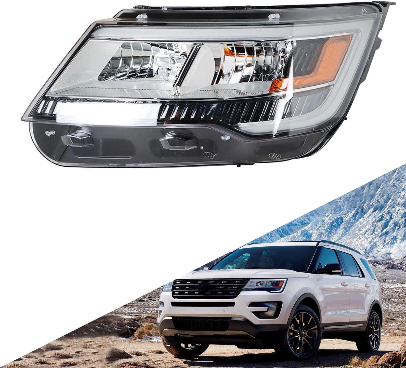 Amazon.com: SEBLAFF Headlights Assembly Black Bezel DRL Headlamp Left ...