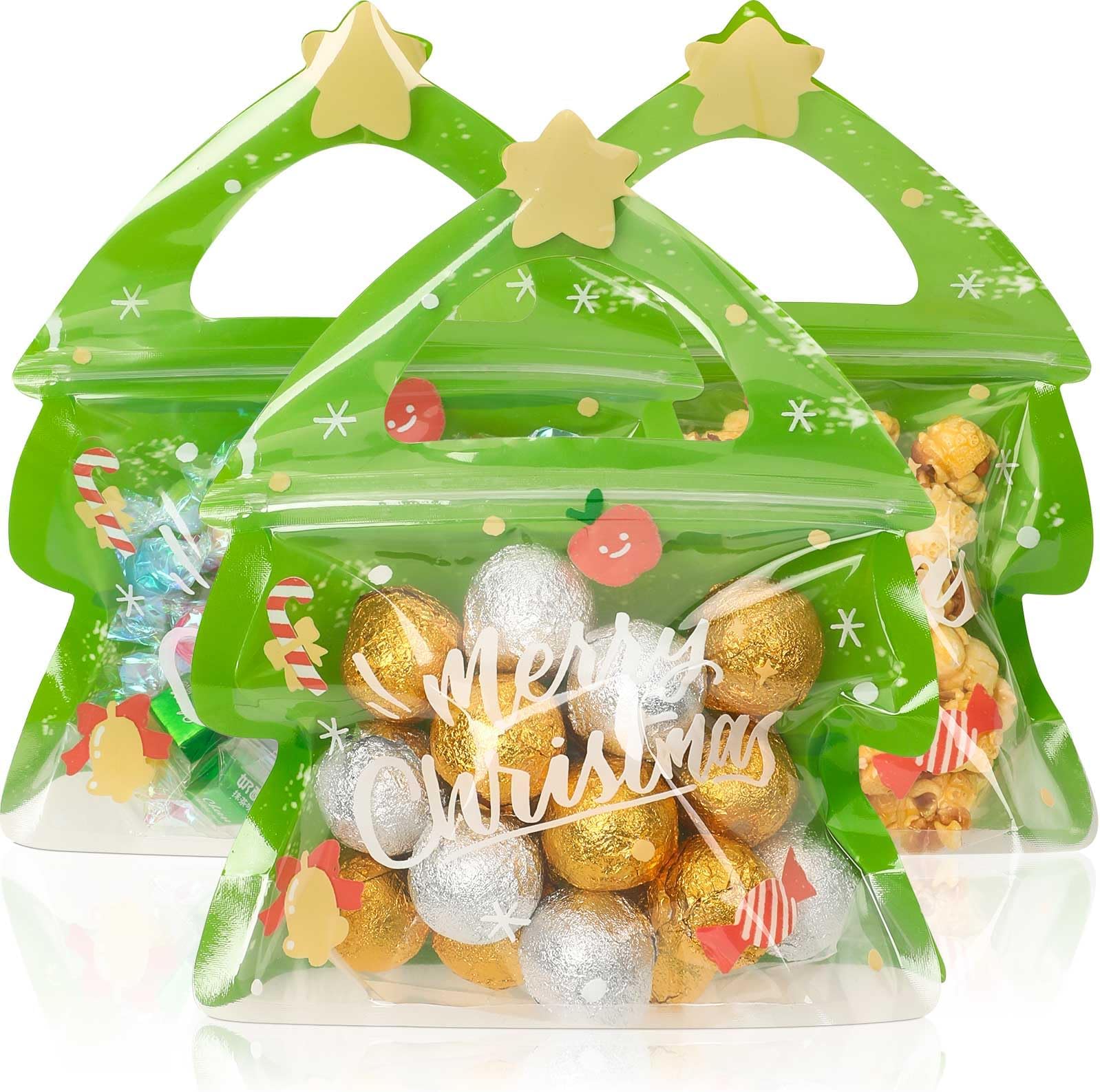 Amazon.com: Fun Express - Plastic Stocking Treat Bags for Christmas ...