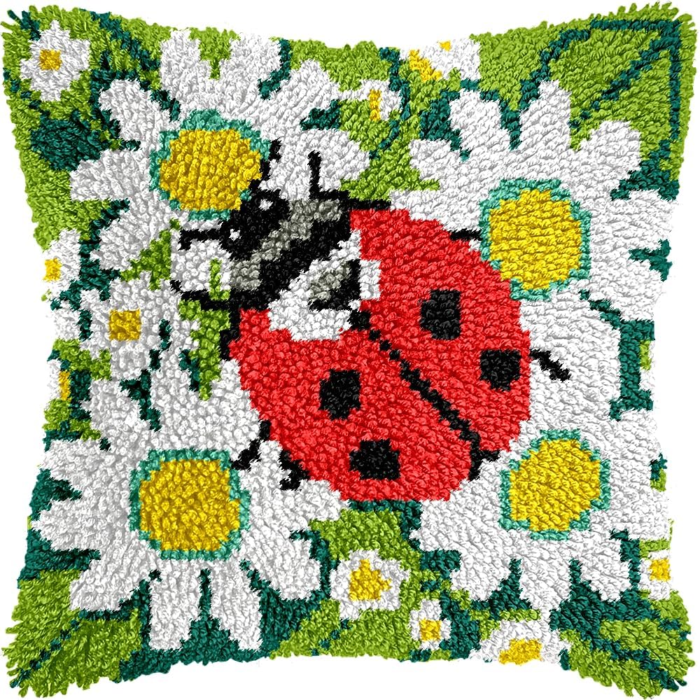 Amazon.com: Ladybug Flowers Latch Hook Kits for Adults Kids Beginners ...