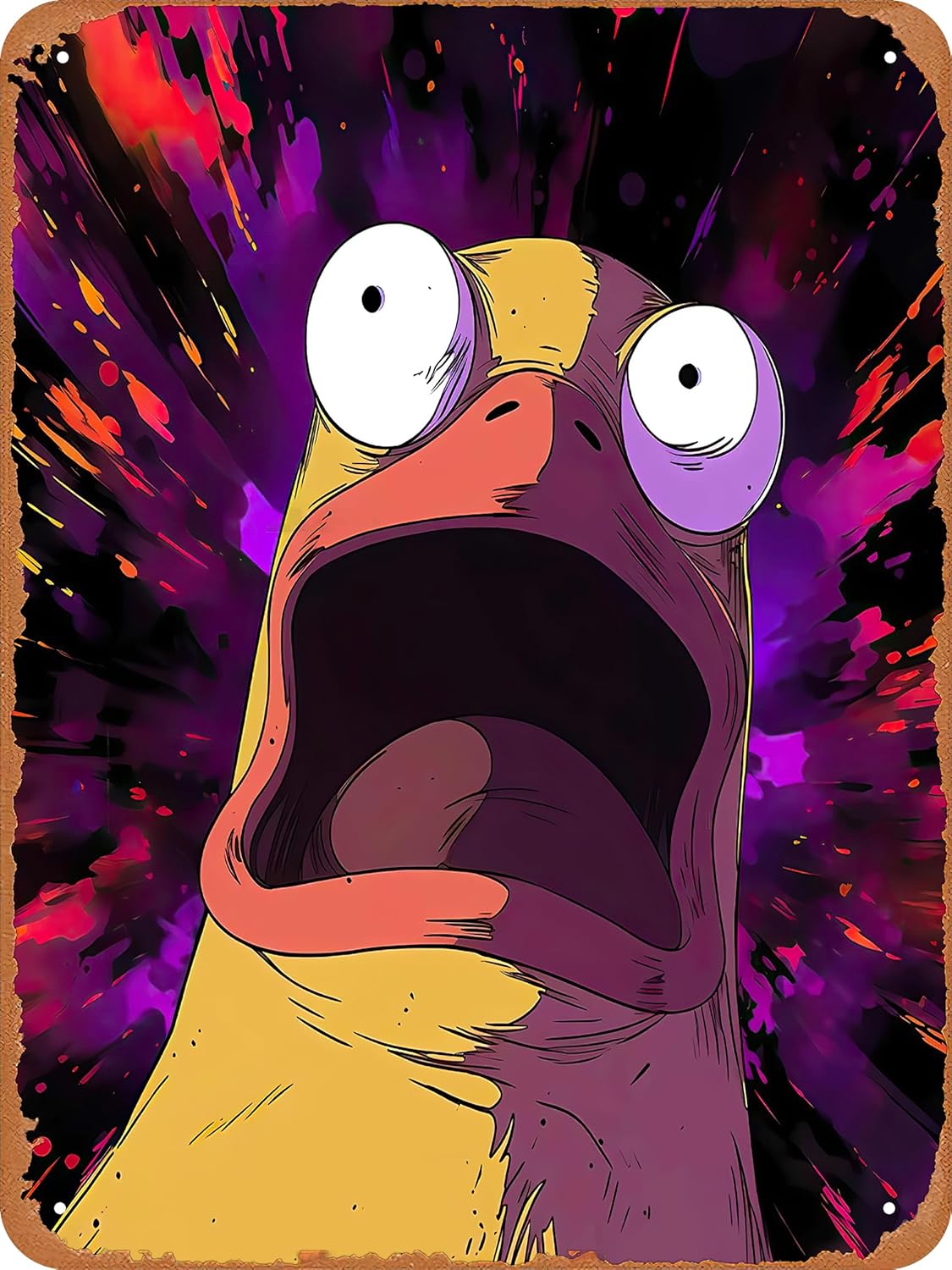 Amazon.com : Vintage Tin Sign Scared Duck Poster Animal Poster Tin ...