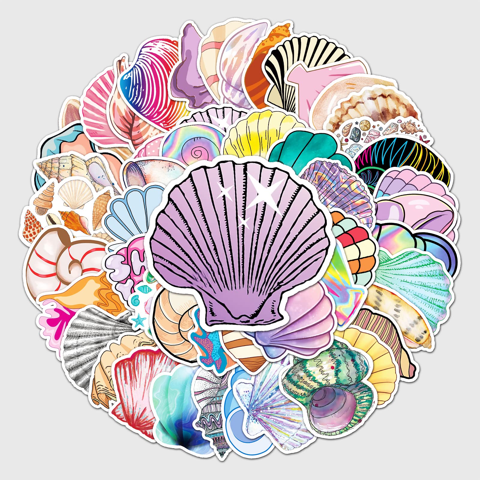 Amazon.com: LAGOM DREAMBOAT Sea Shell Stickers for Kids|Vinyl ...