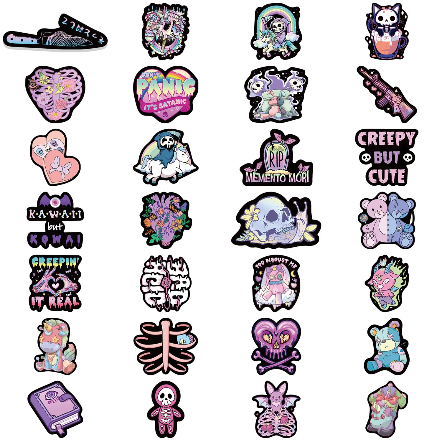 Snapklik.com : 50pcs Goth Stickers For Kids Teens, Waterproof Vinyl ...