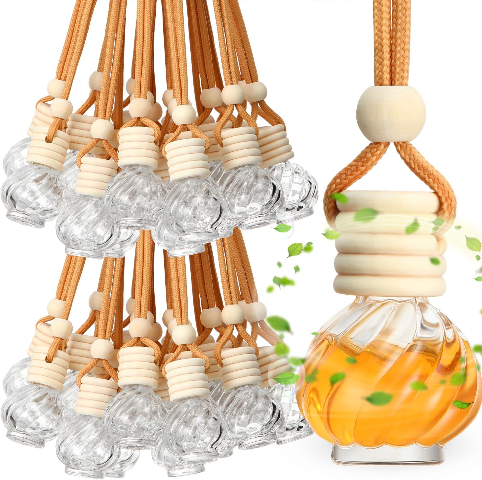 Amazon.com: Rtteri 50 Pcs Car Essential Oil Hanging Bottle Empty Glass ...