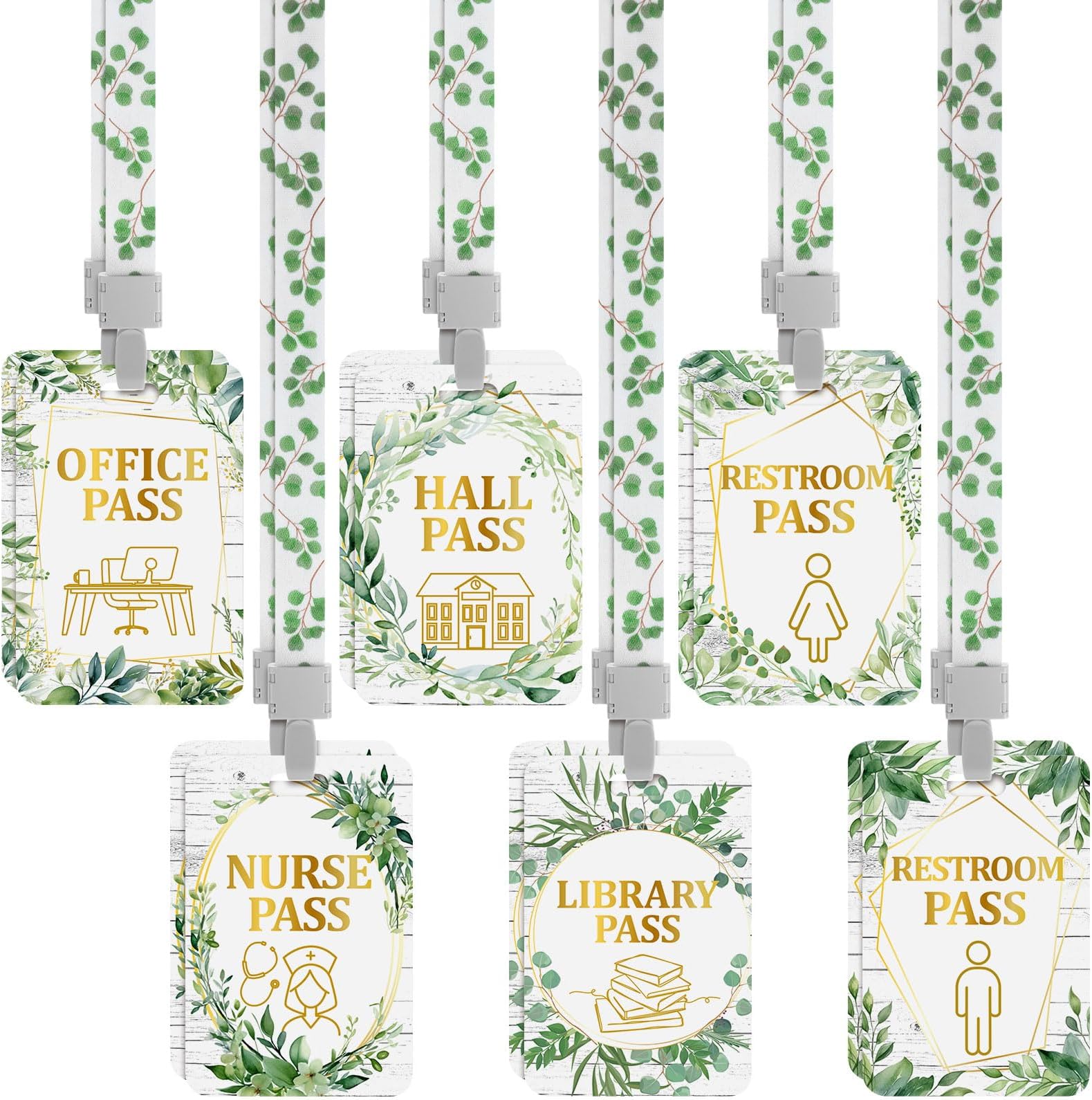 Amazon.com: 8 Sets Hall Lanyards Passes Classrooms Passes Set ...