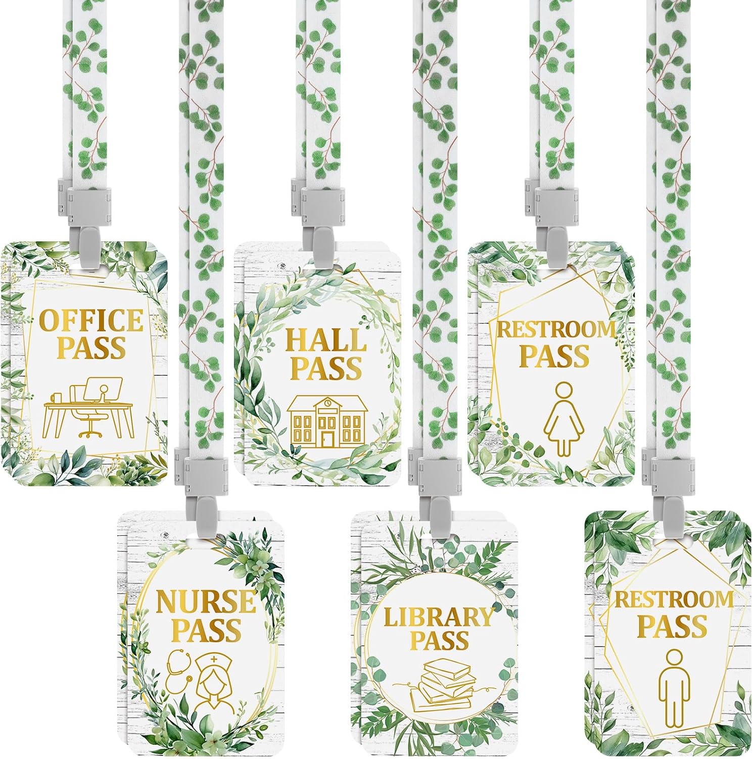 Amazon.com : Pasimy 12 Pcs Pass Lanyards School Passes Set Vertical ...