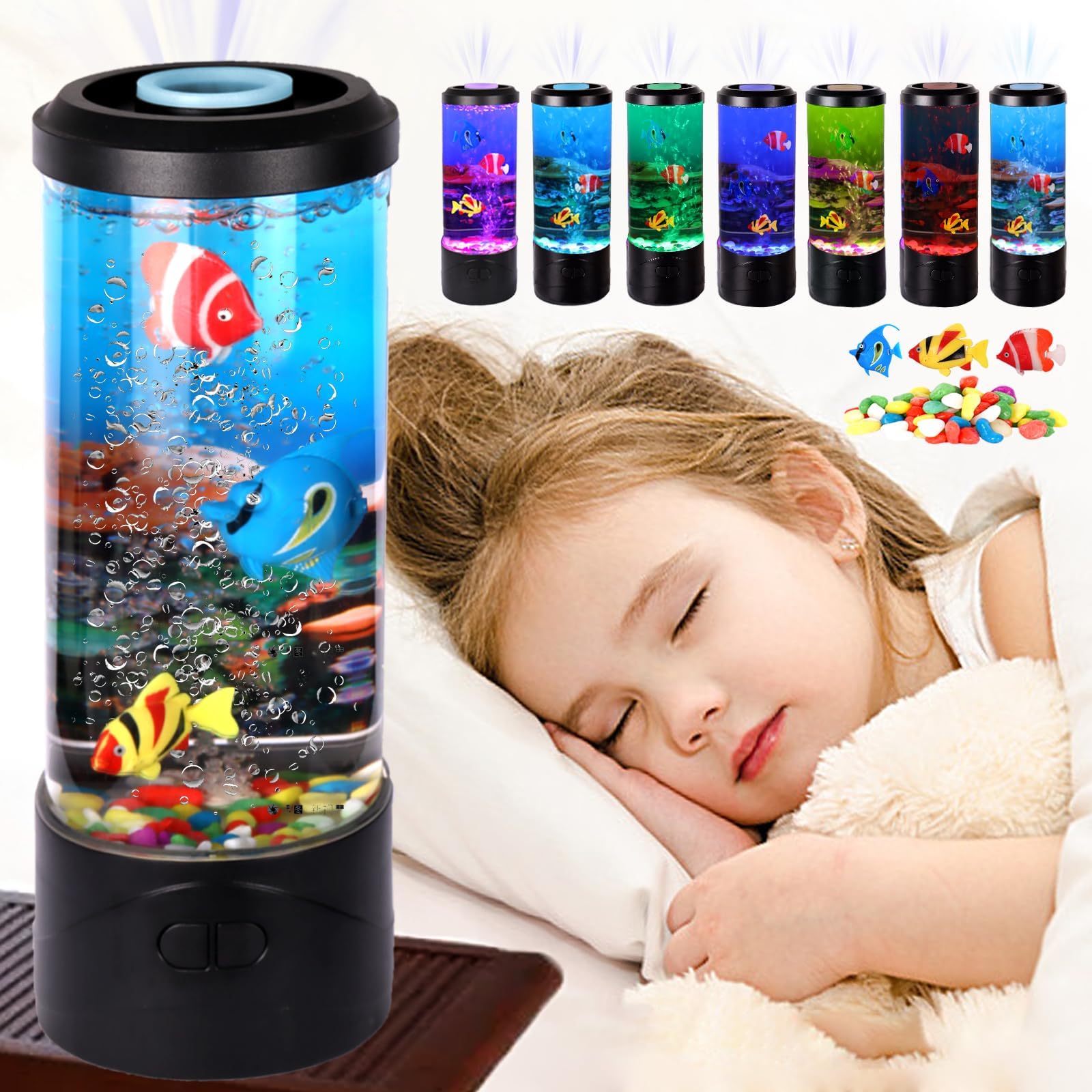 Amazon.com : Fake Fish Tank with Timer and Spooky Halloween Table Lamp ...