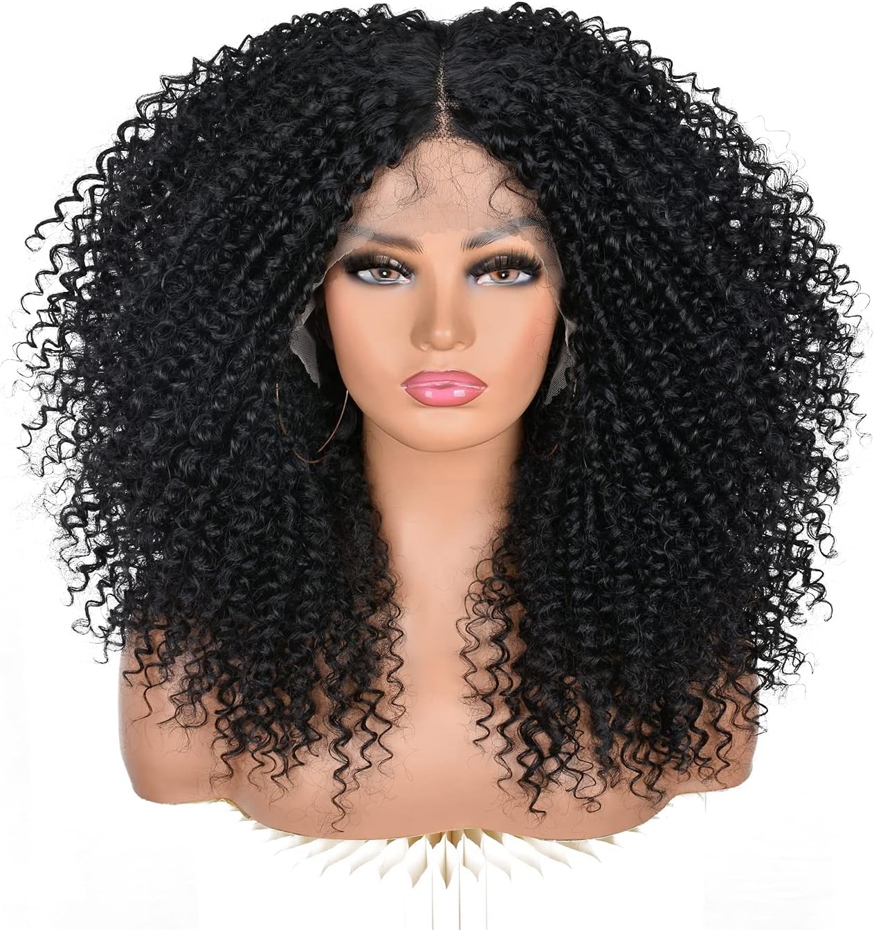 Amazon.com : WIGER 15 inch Short Bob Lace Front Wigs 13X4X1 Curly T ...