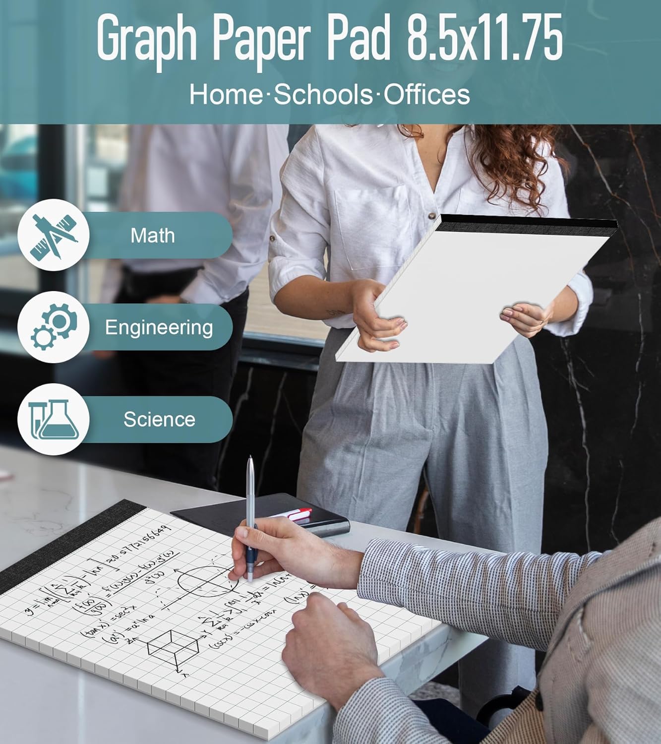 Graph Paper Pads, 6 Pack Grid Paper 8.5 x 11.75, Graph Paper Pad 2x2 (2 ...