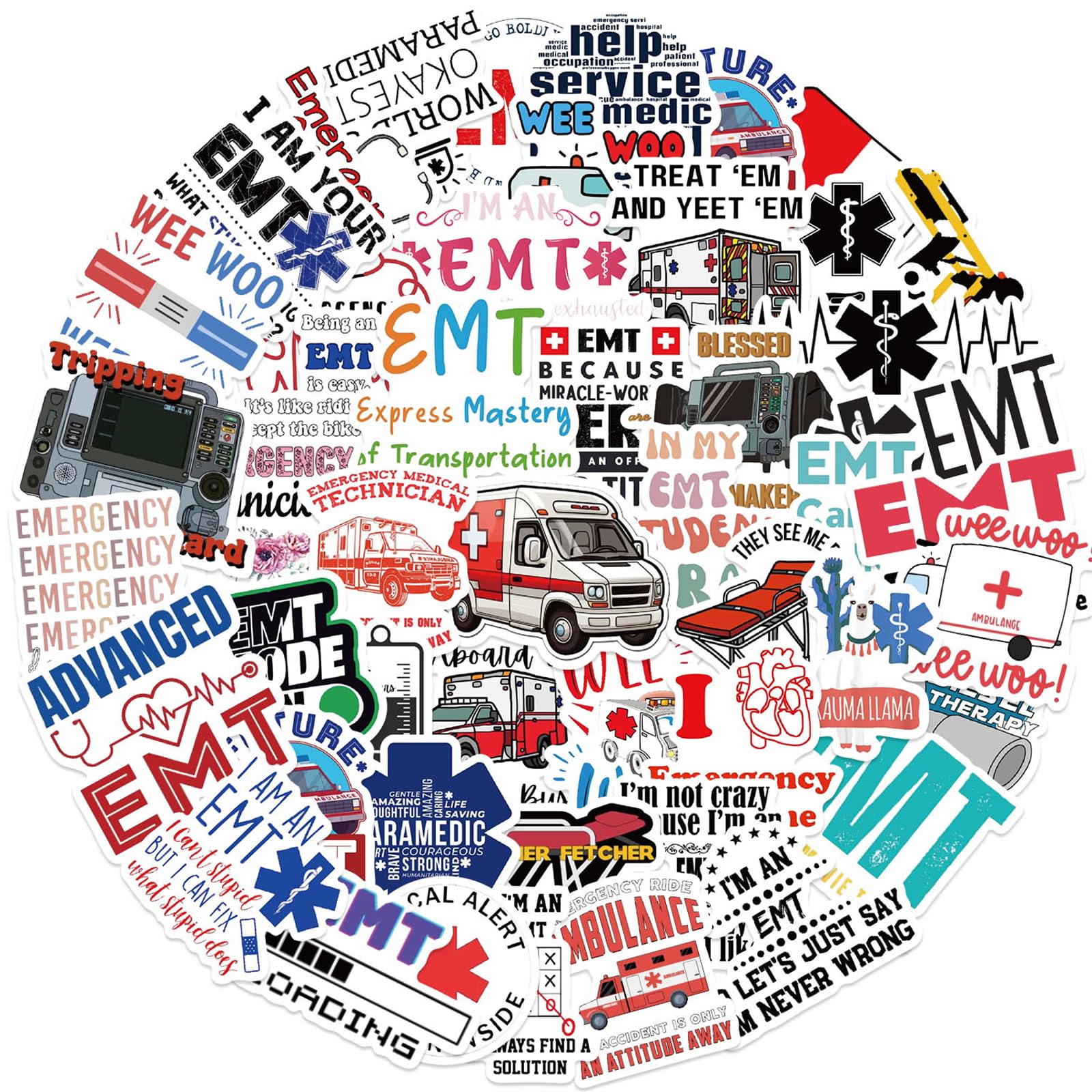 Amazon.com: 50PCS Emergency Medical Technician Stickers, EMT Stickers ...