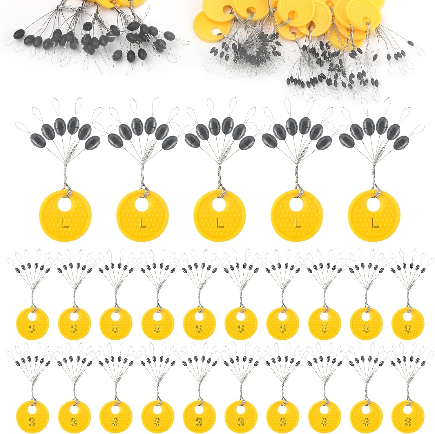 Realure 150 Pcs Float Stops for Coarse Fishing 6 in 1 Rubber Fishing ...