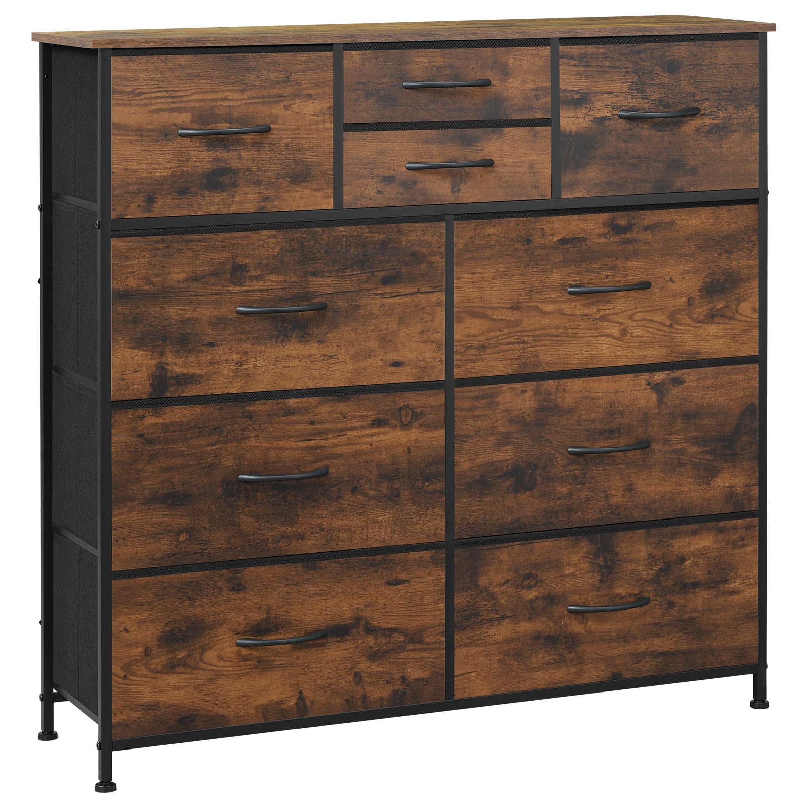 WOLTU Chest of Drawers, 10 Storage Drawers in 3 Sizes for Bedroom ...