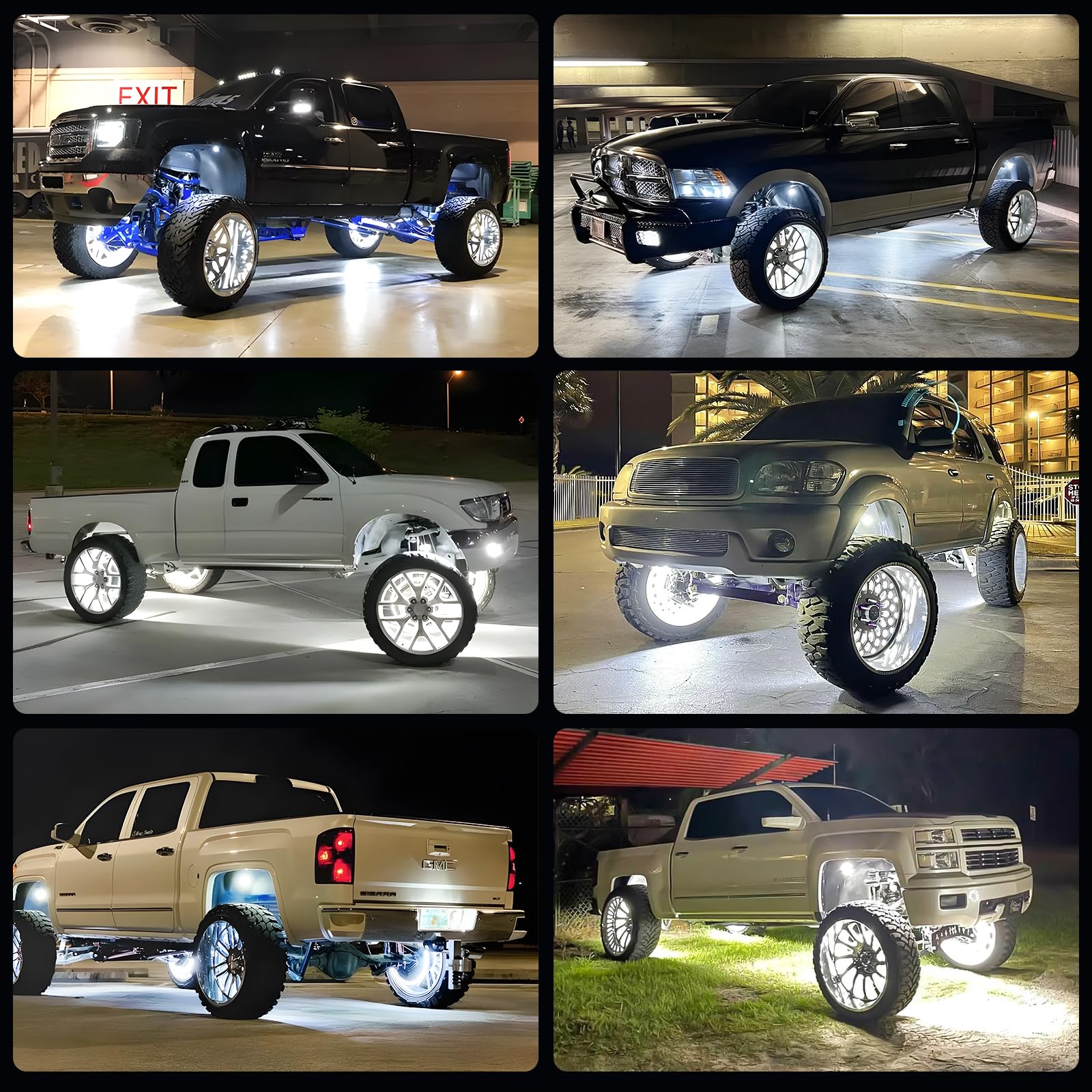 Ehaho 15.5" Super Bright Double Row Pure White Wheel Lights, Rim Lights ...