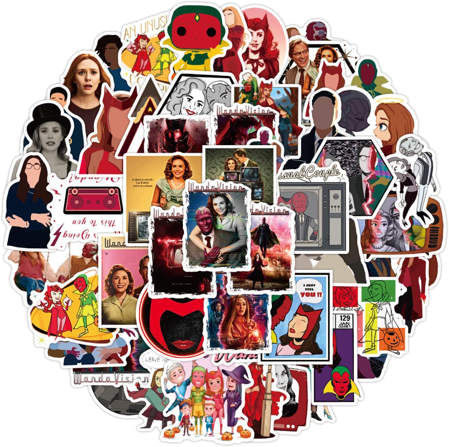 Amazon.com: Stickers Pack 20 Pcs Scarlet Colorful Witch Laptop ...