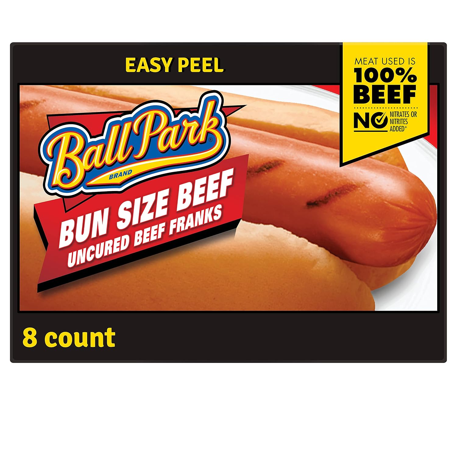 Amazon.com: Ball Park Bun Size Beef Hot Dogs, 8 Count : Grocery ...