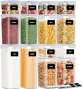Contenedores herméticos para almacenamiento de alimentos con tapas, 14 ...