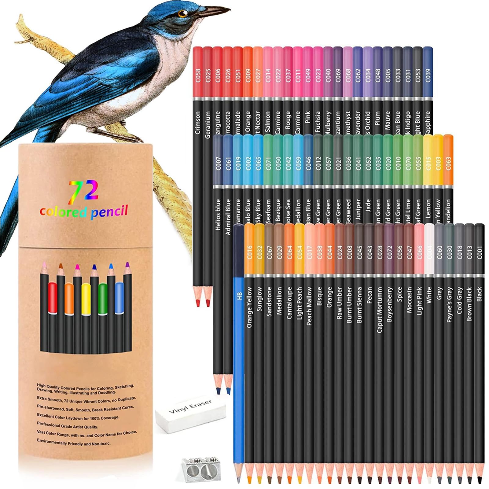 72 Color Drawing Pencils For Portraits Blending 72 Skin Tone Colored ...