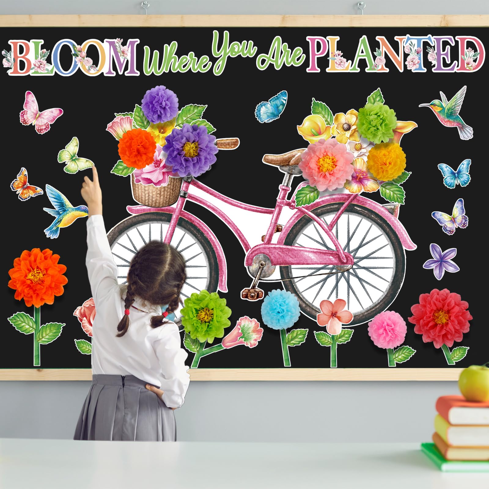 Snapklik.com : 56 Pcs Spring Bulletin Board Decorations Set 3D Flower ...