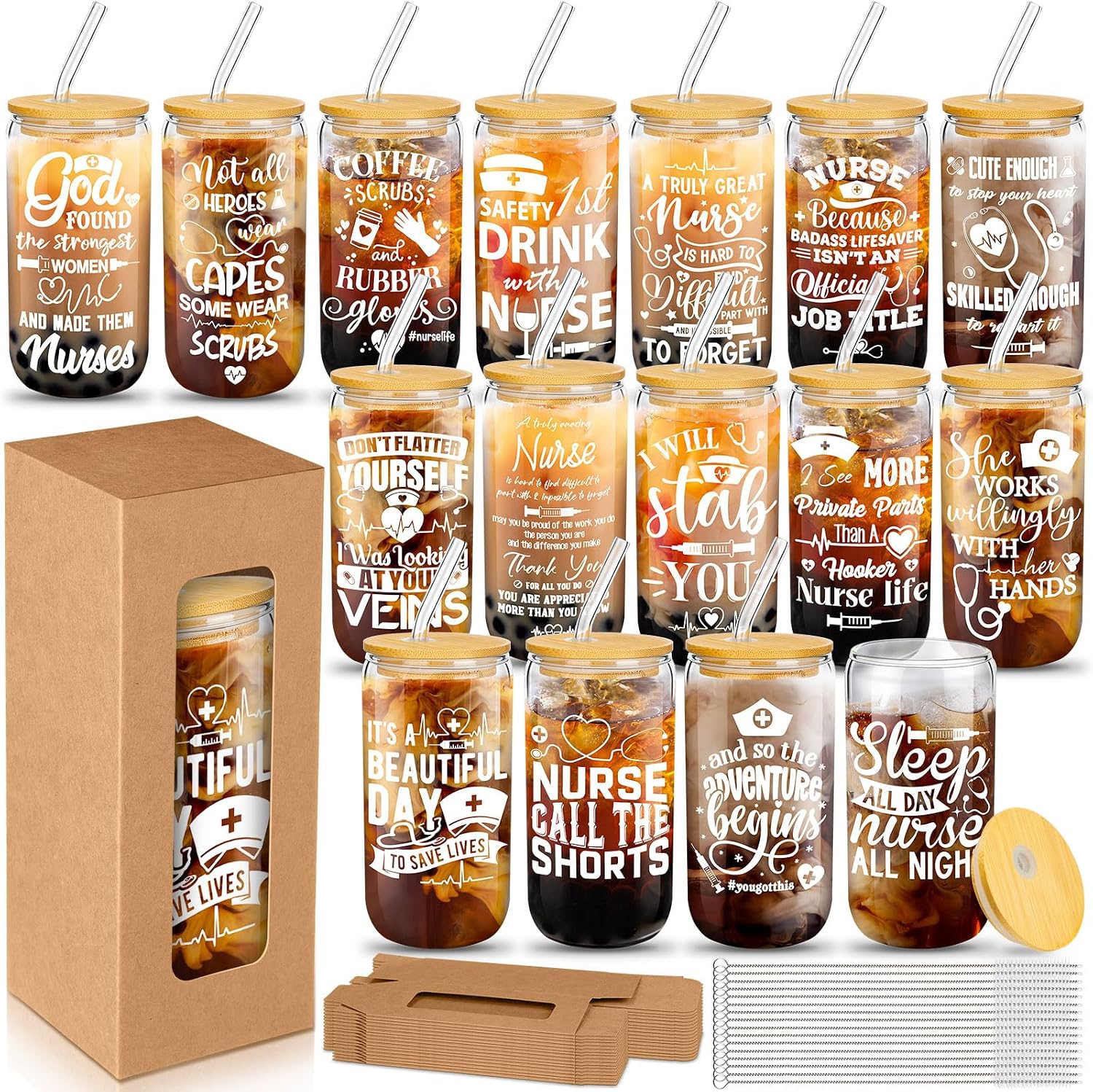 Amazon.com | Pickmesh 16 Sets Nurse Week Gifts Bulk Nurses Employee ...