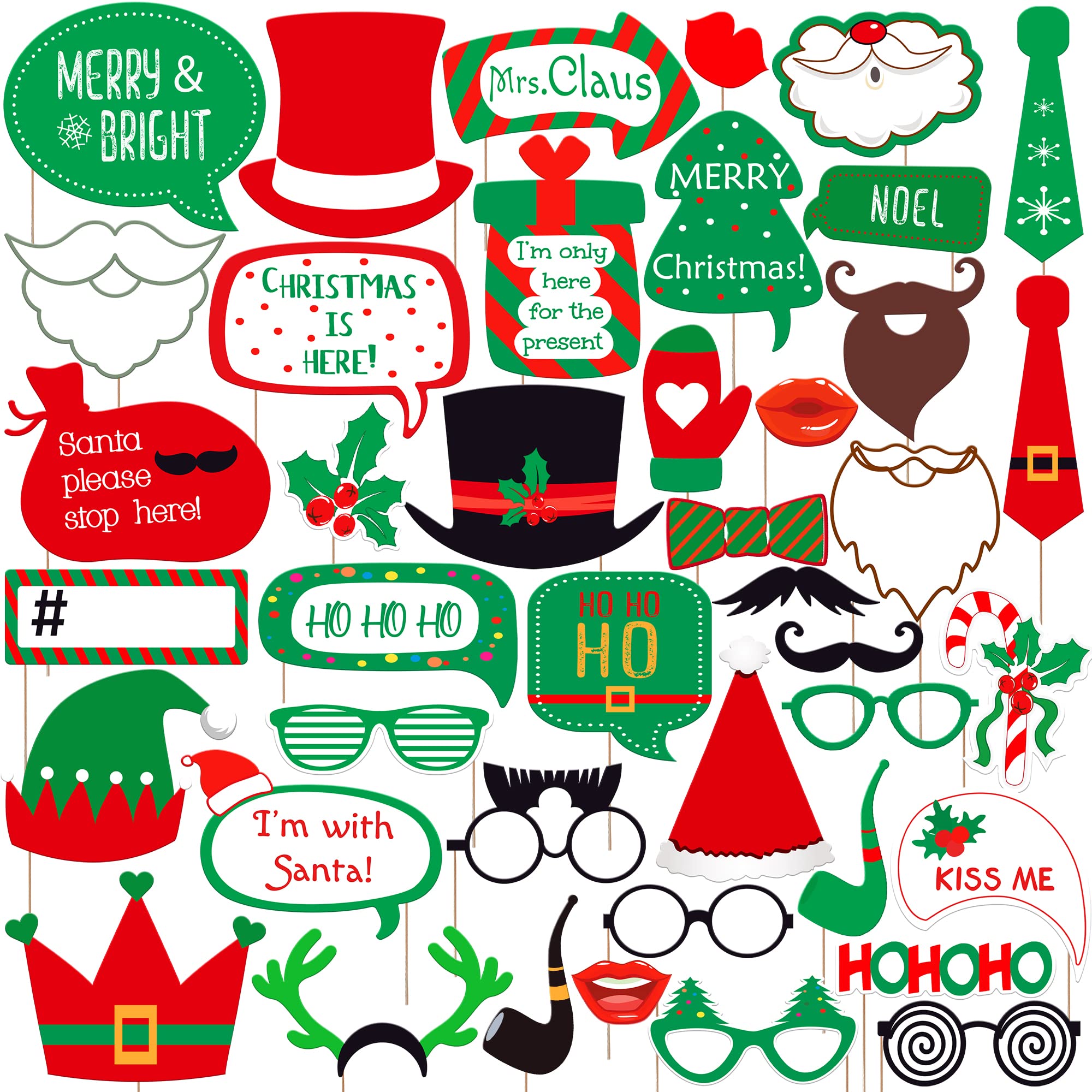 Amazon.com: KatchOn, Christmas Photo Booth Props Kit - Big, Pack of 42 ...
