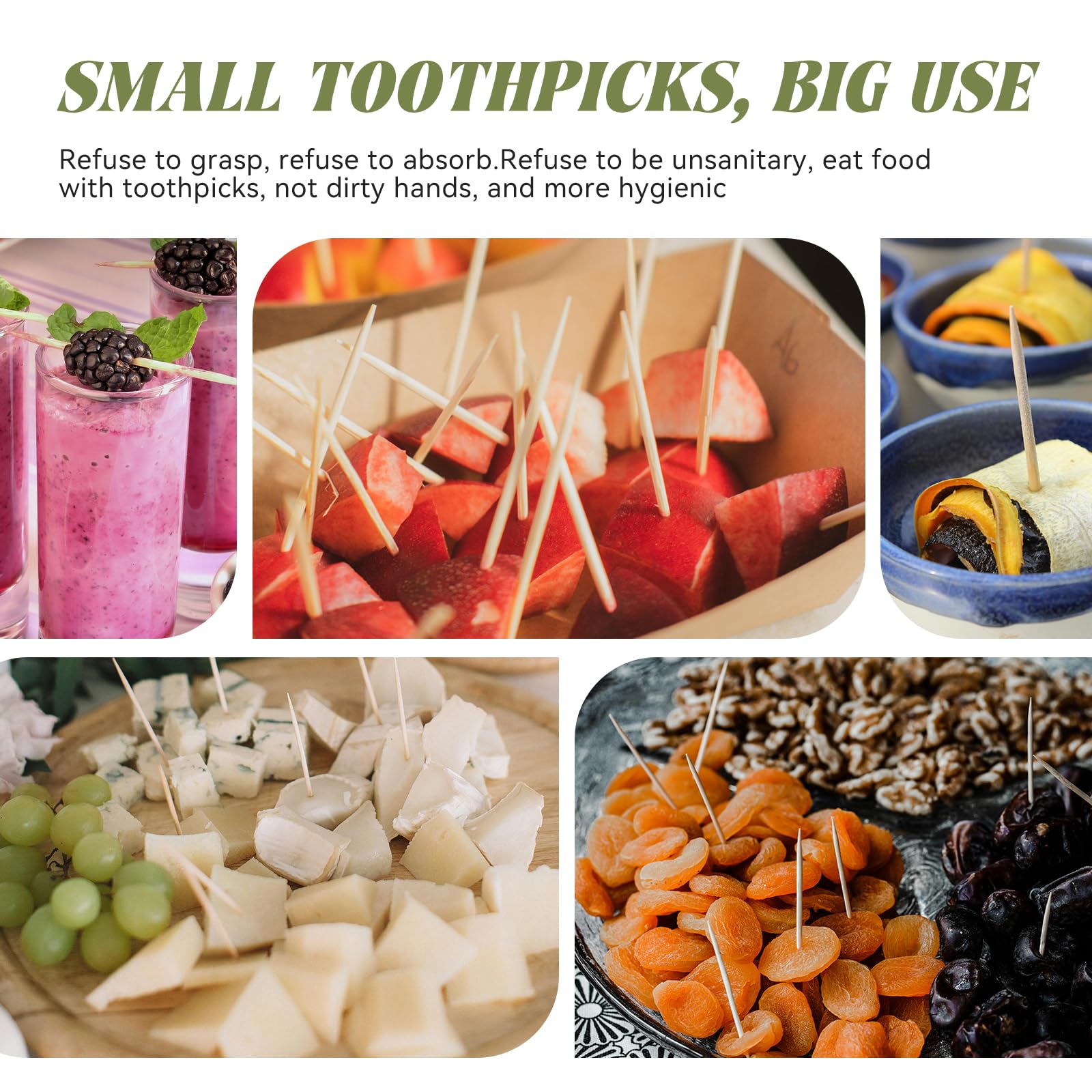Snapklik.com : 500 Count Bamboo Toothpicks By Individually Wrapped For ...