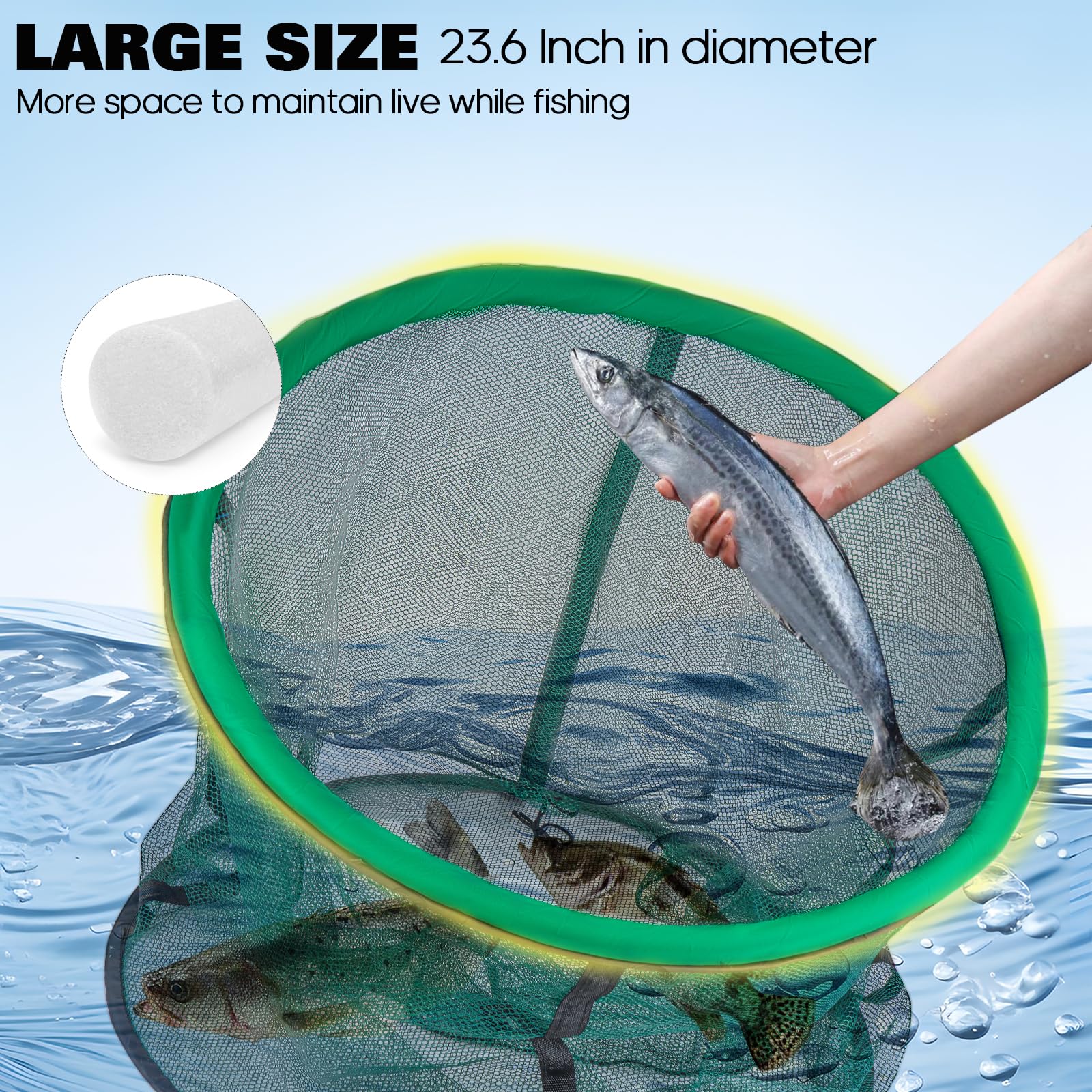 Snapklik.com : Floating Fish Basket For Live Fish, Extra-Large Fully ...