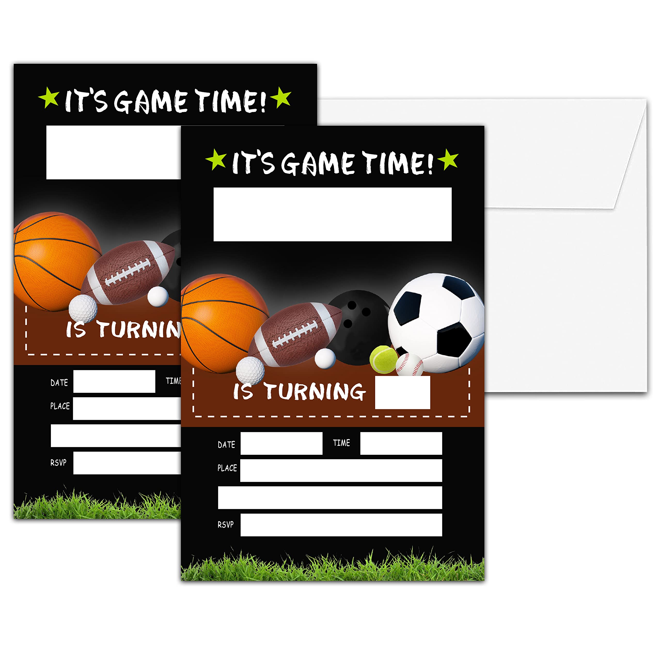 Amazon.com : Chuxvon Birthday Party Invitations, Sports Birthday ...