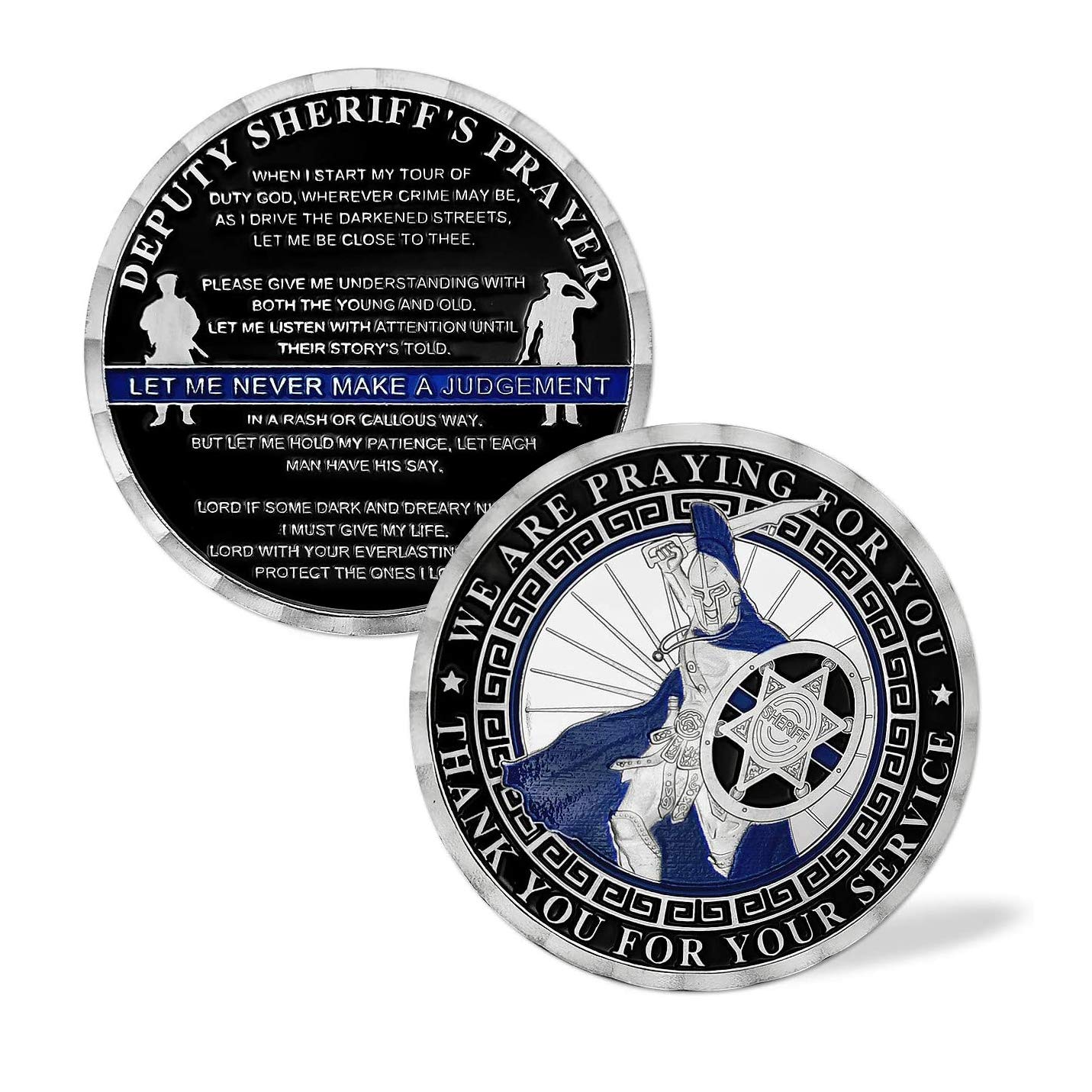 Amazon.com: Sheriff's Law Enforcement Challenge Coin Thin Blue Line ...