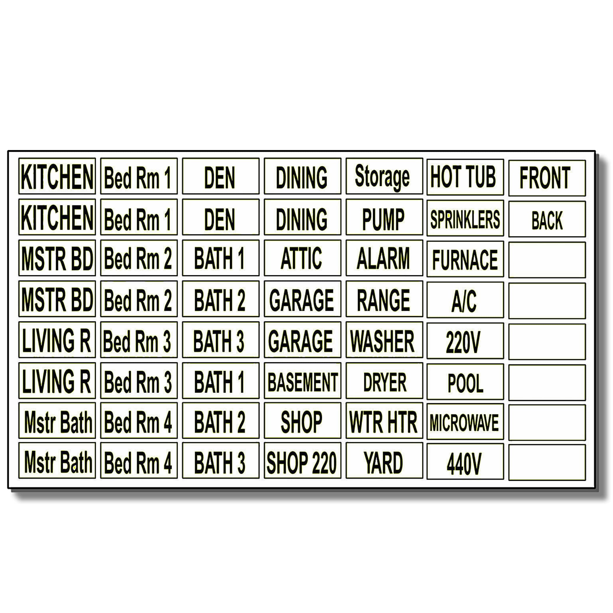 Amazon.com: Circuit Breaker Labels Stickers for Home and Shop ...