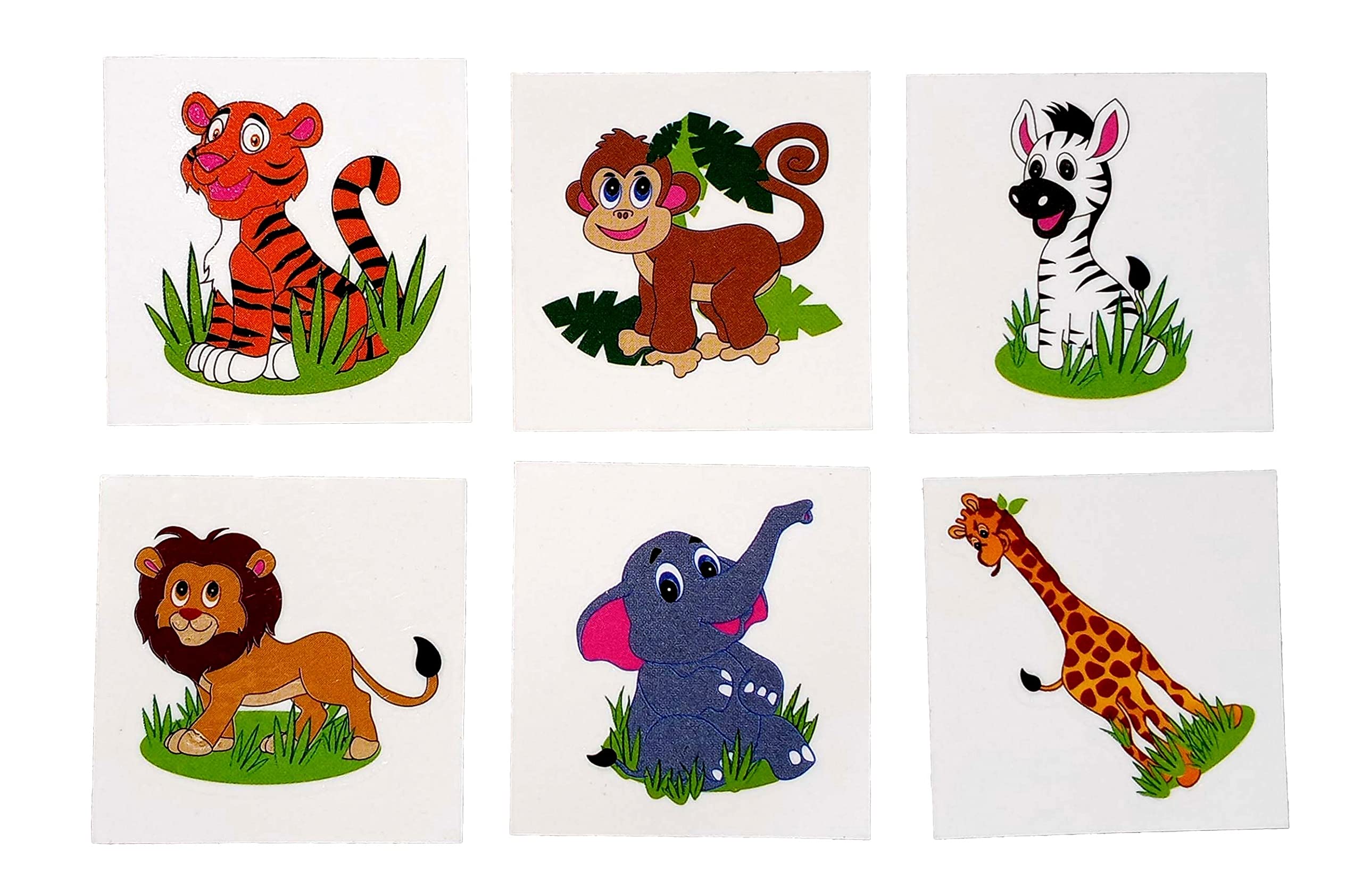 Buy Temporary Tattoos Sticker Transfers for Children - ZOO ANIMAL Theme ...