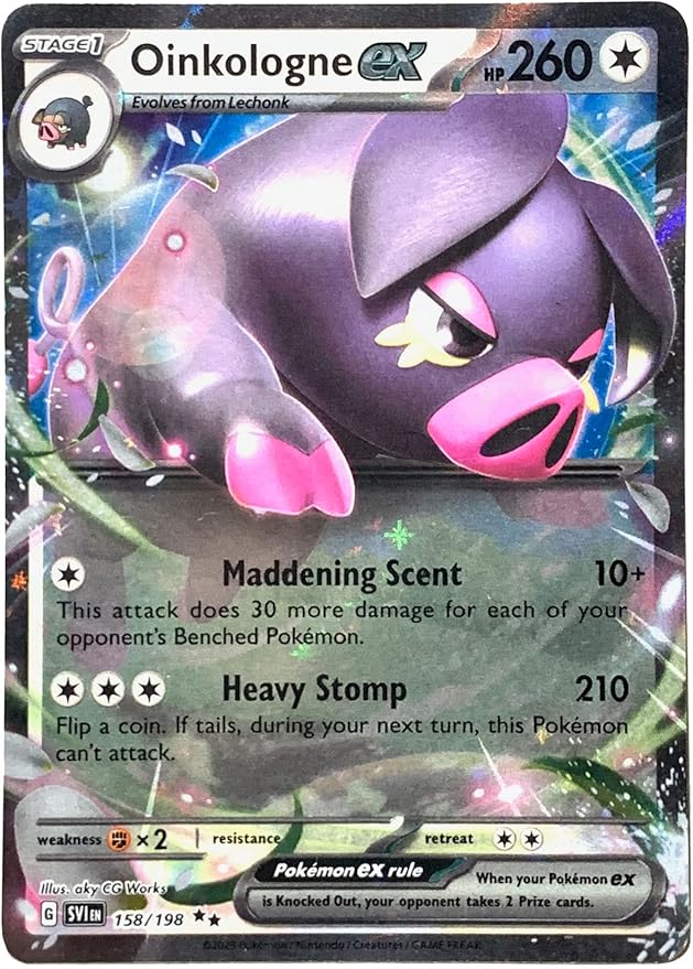 Amazon.com: Pokemon - Oinkologne ex 158/198 - Scarlet & Violet - Double ...