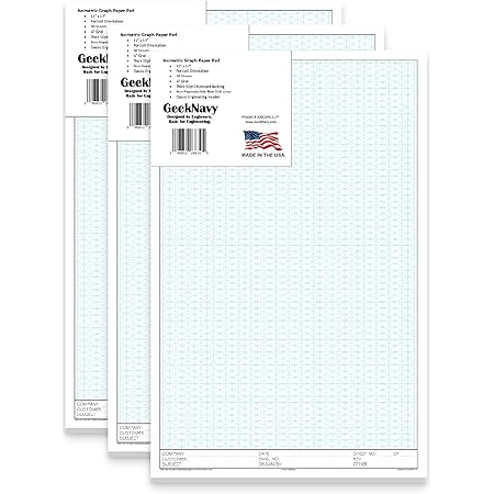 Amazon.com : GeekNavy 11" x 17" Isometric Graph Paper 50 Sheets ...