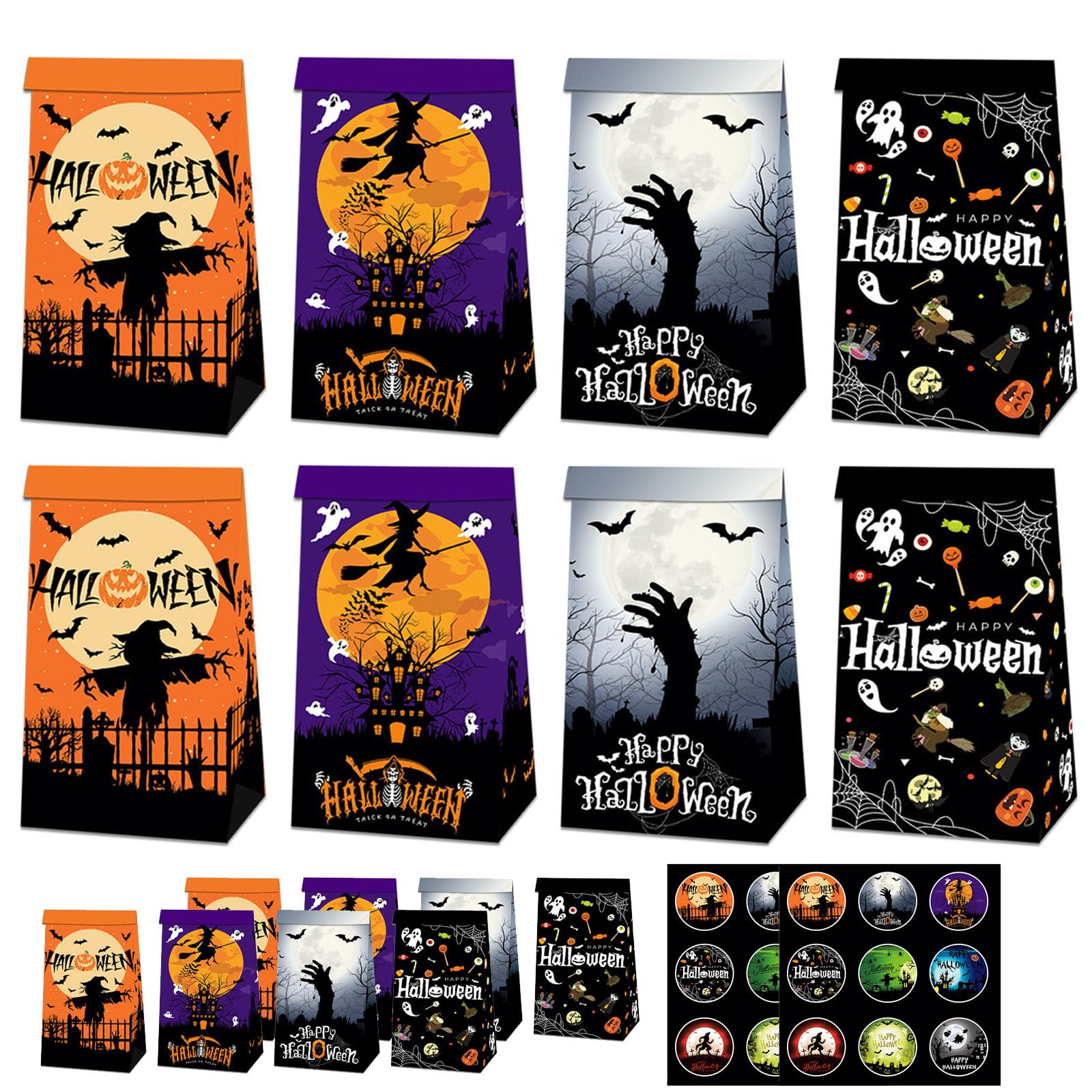 Amazon.com: mdgfge Halloween Candy Bags Bulk Treats Bags Party Favors ...