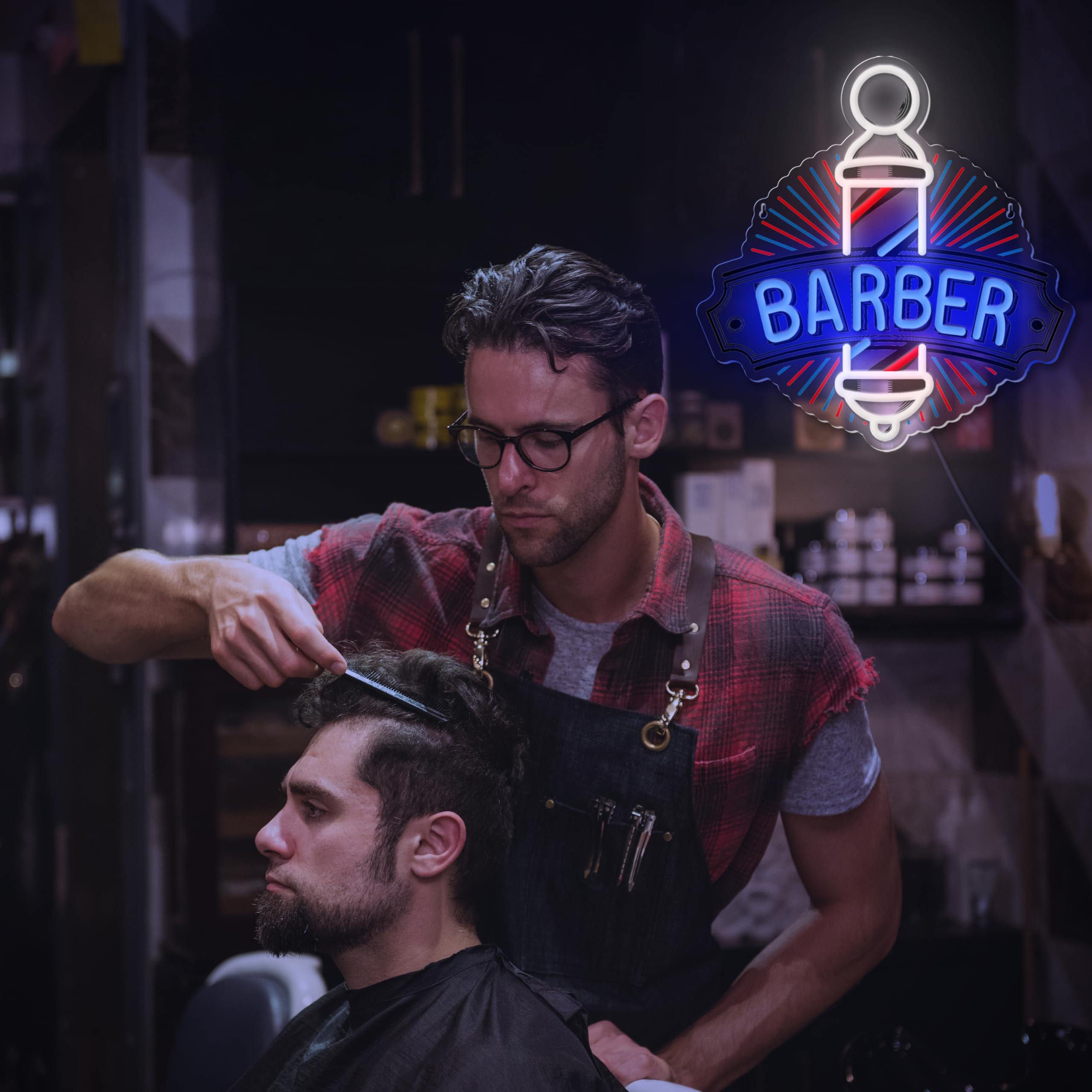 Barber Shop Store Signs Open Closed Wooden Sign For Barber Shop,