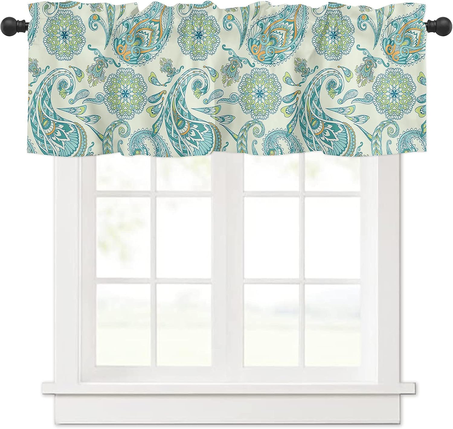 Amazon.com: Queen Area Rod Pocket Short Curtain Valances Vintage ...