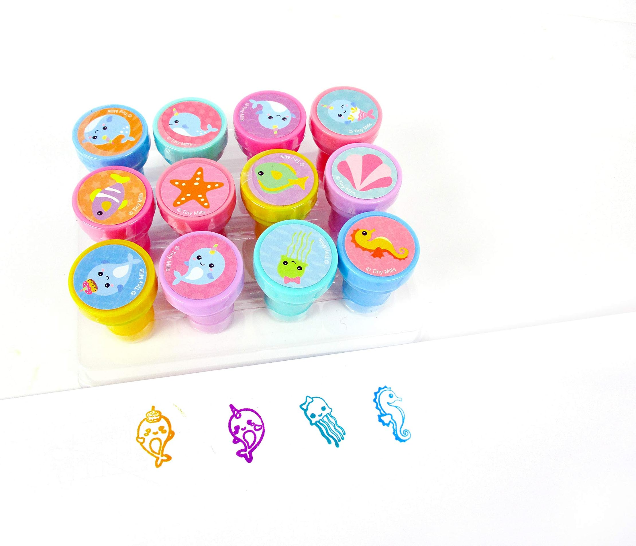 Amazon.com: TINYMILLS 12 Pcs Ocean Life Turtle Stamp Kit for Kids Self ...