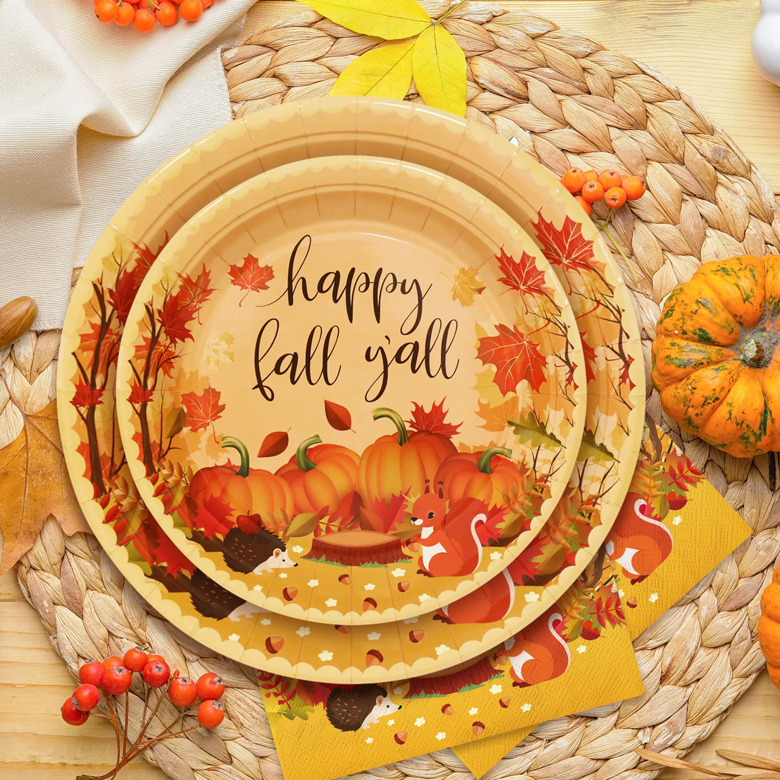 Fall Table Paper Plates Fall Paper Plates Etsy