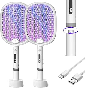 Amazon.com : PALONE Electric Fly Swatter, Rechargeable Mosquito Swatter, Bug Zapper Racket with ...