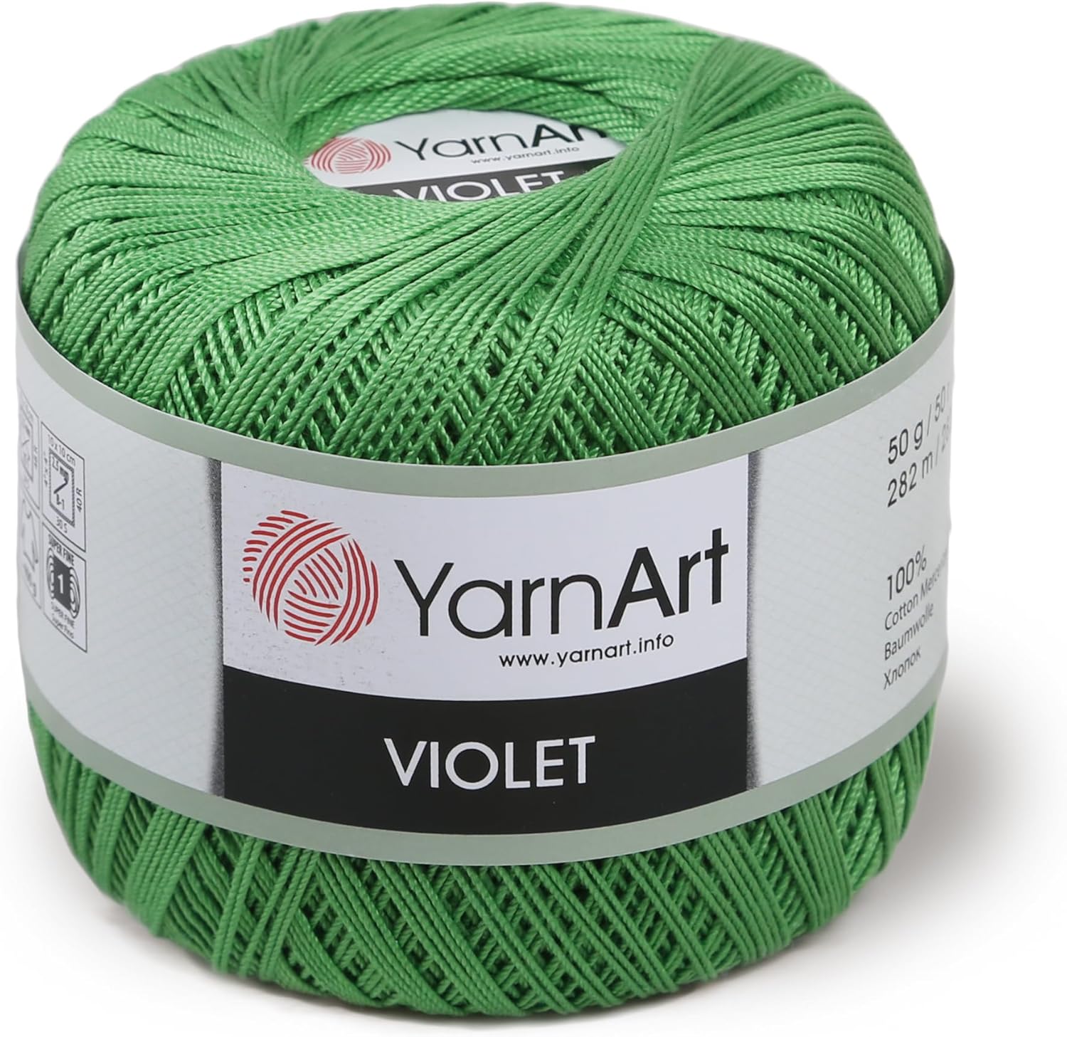 Amazon.com: Yarn Art 1 Skein YarnArt Violet,100 Mercerized Cotton Yarn ...