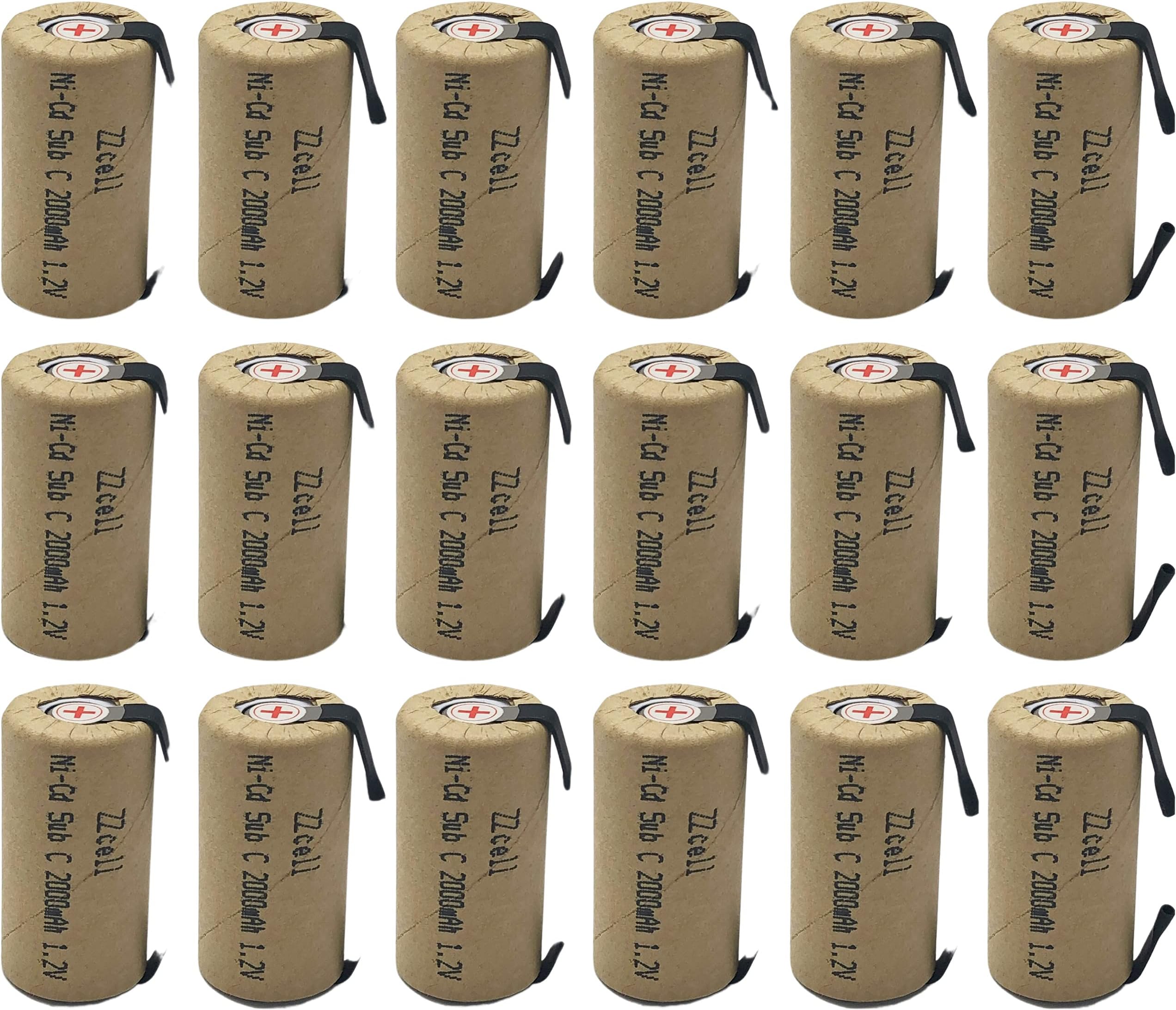 Amazon.com: YUTSUJO (20-Pack) Sub C 1.2V 2000mAh Ni-CD Rechargeable ...