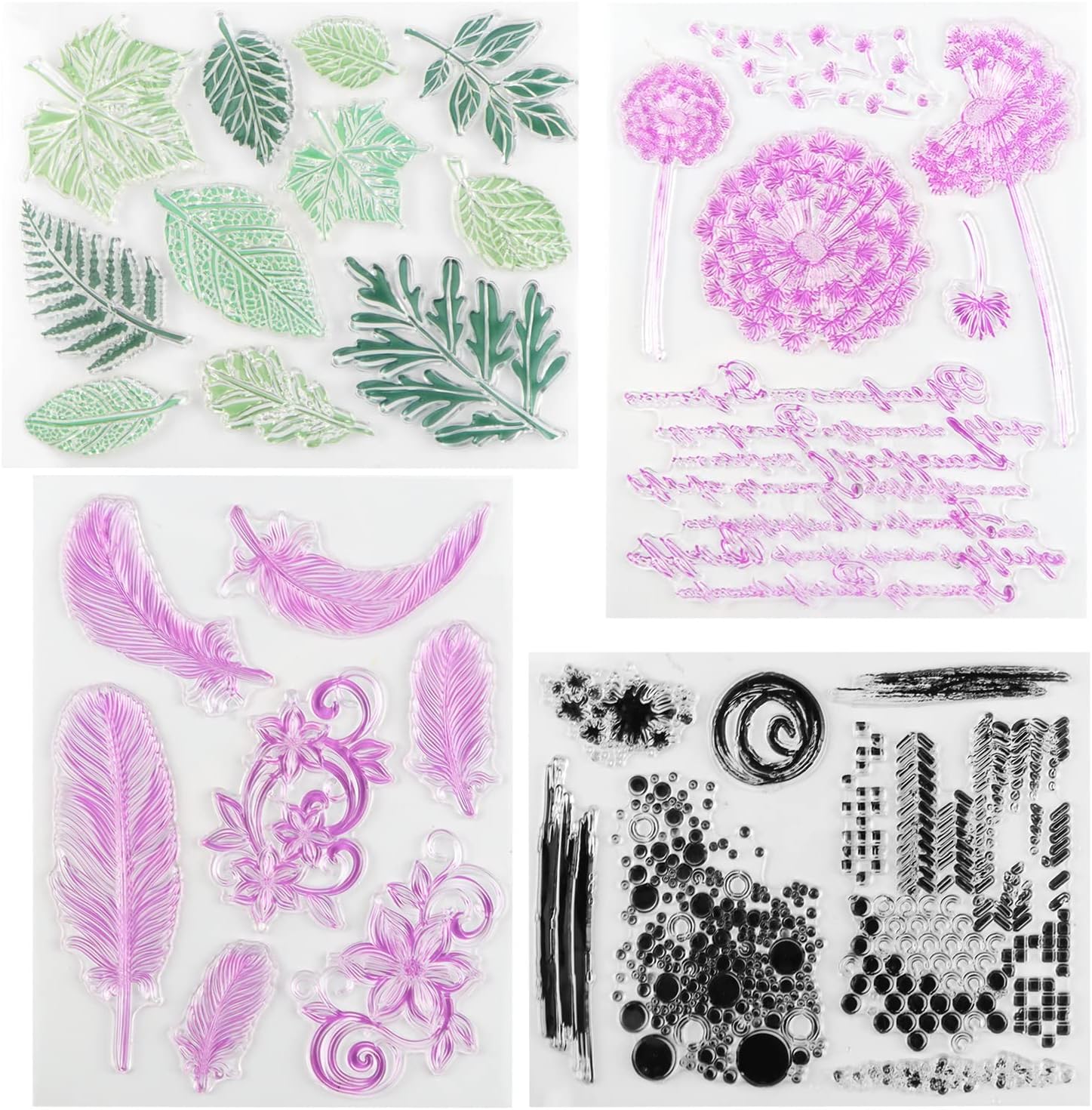 Tampon Silicone Scrapbooking, 10 Pièces Tampons Transparents avec 1 ...