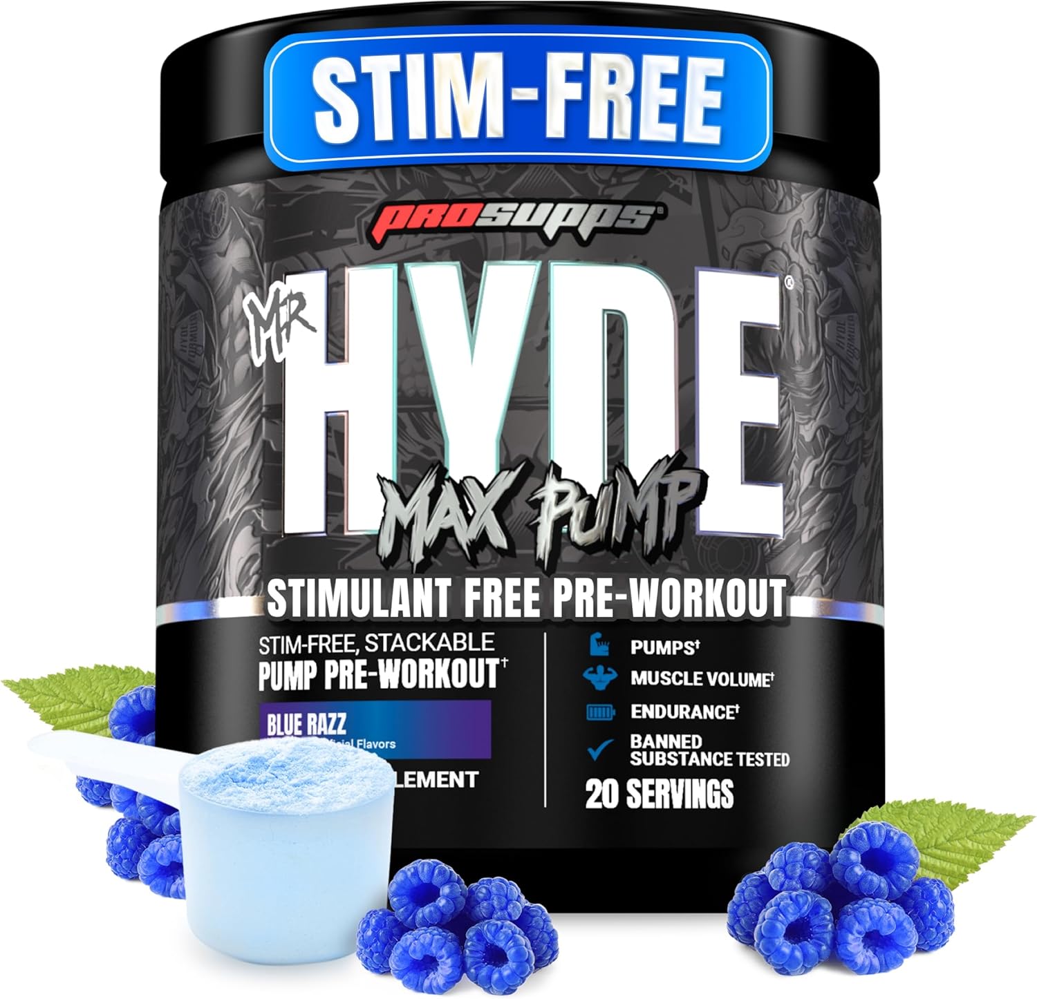 Amazon.com: PROSUPPS Mr. Hyde Max Pump Pre Workout Powder - Stim-Free Preworkout Supports Blood ...