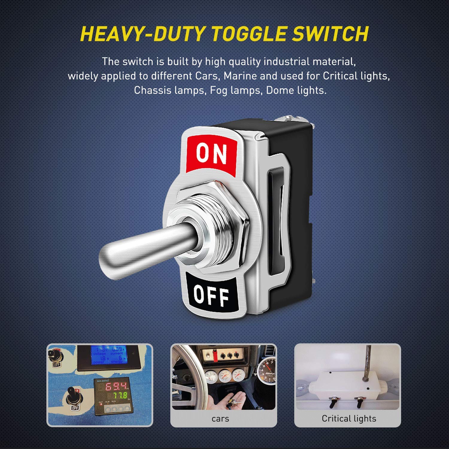 Snapklik.com : 90012E Heavy Duty Rocker Toggle 15A 250V 20A 125V SPST ...