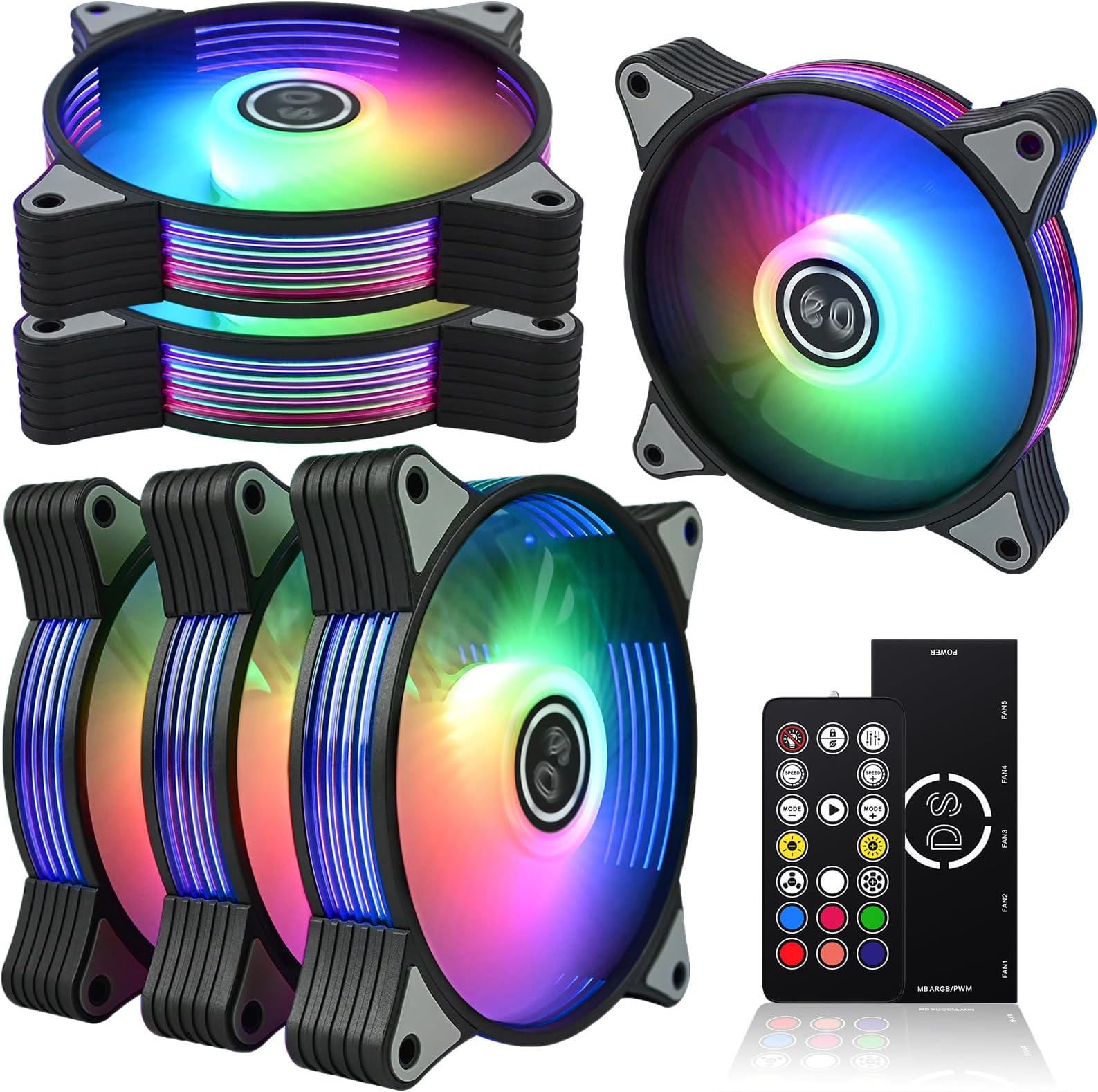 DS 120MM Case Cooling Fan for Computer Case, Fans Side LED Running ...