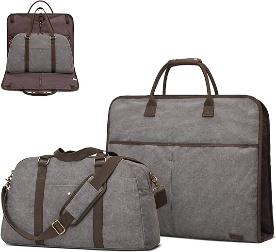 Amazon.com | S-ZONE Garment Bags for Travel Canvas Duffle Suit Bags Men ...