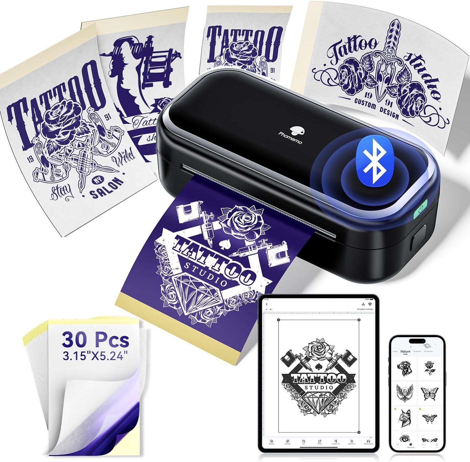 Amazon.com: YOULABLE Tattoo Stencil Machines A41,Thermal Tattoo Stencil Printer,Bluetooth ...