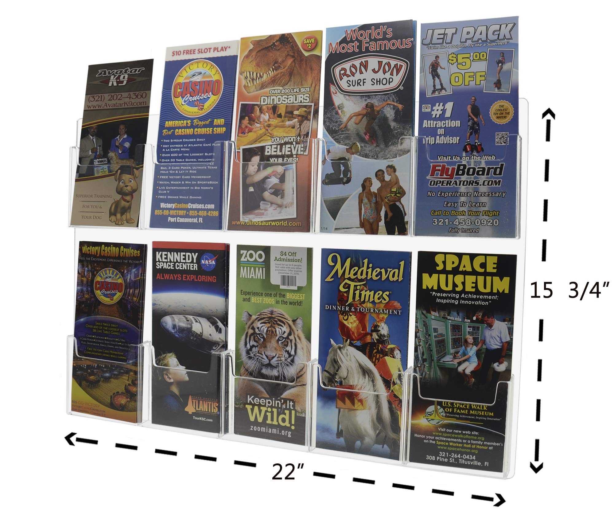 Marketing Holders 10 Pocket Wall Display Rack Cards Tri Fold Brochure ...