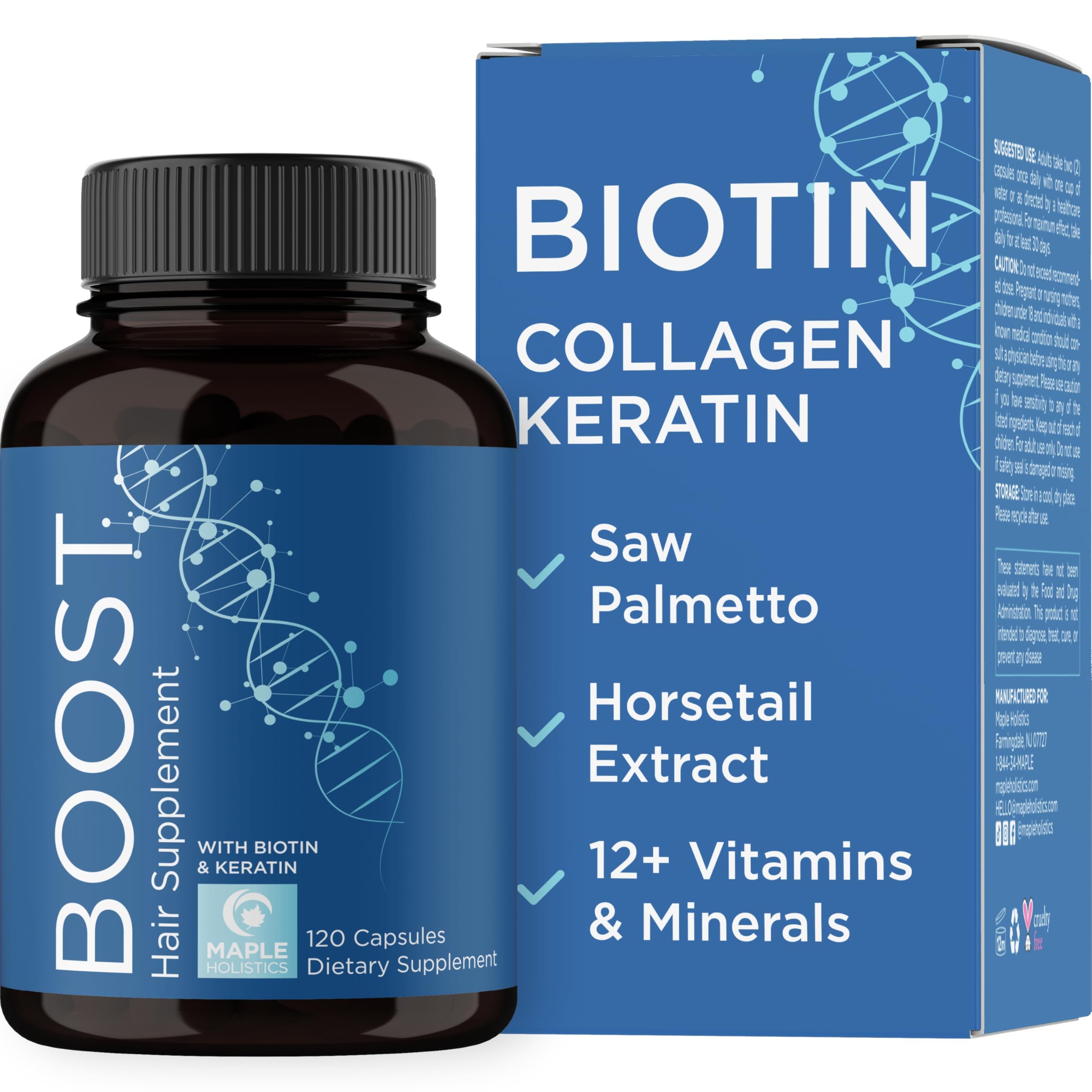Amazon.com: Biotin and Collagen Supplement for Women & Men - Hair ...
