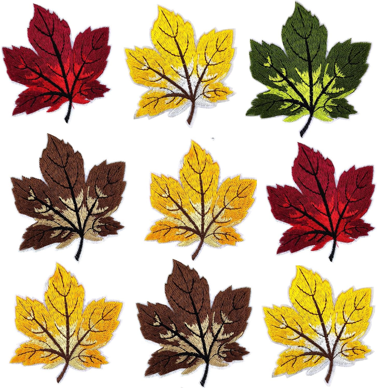 Amazon.com: XUNHUI Applique Embroidery Leaves Patch Iron On Patches for ...